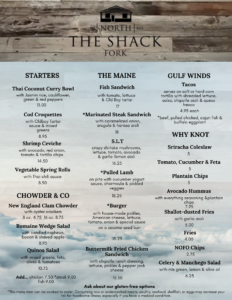 Menu – North Fork Shack